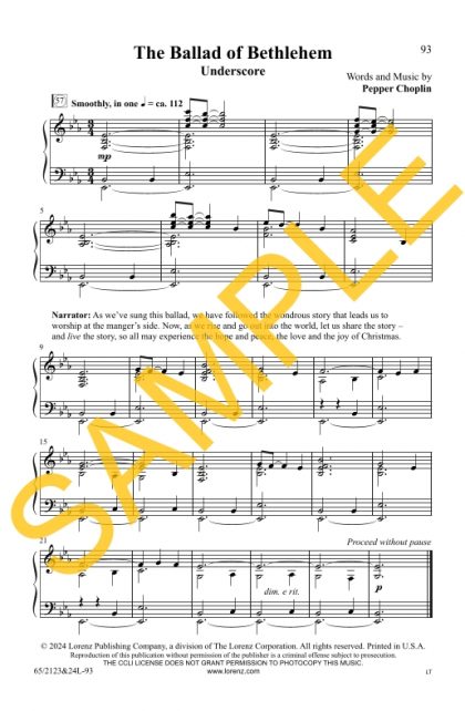 The Ballad of Bethlehem (A Timeless Story of God's Love) - Sheet Music ...